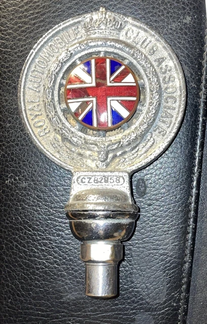 VINTAGE 1933 RAC Royal Automobile Club Car Enamel / Steel Badge Good ...