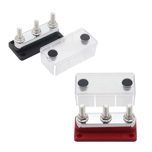 TERMINAL BUSBAR BOX with Dust Cover 600A Bus Bar 3/8" 3 Stud for ...