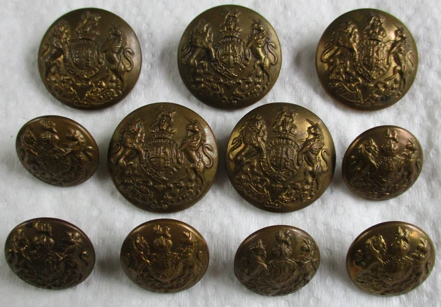 SET 11X BRITISH Army:"GENERAL SERVICE BRASS BUTTONS"(WW1-WW2 Era ...