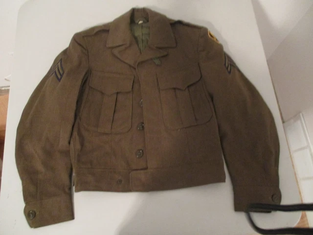 US ARMY IKE Jacket Post WW2 Warsaw Brokers 34R Ryukyus command 4/22/47 ...