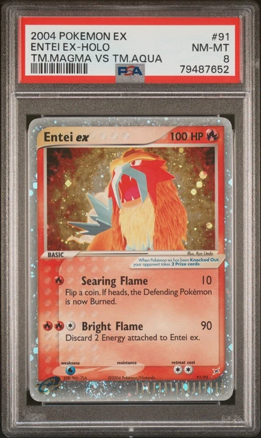 PSA 8 ENTEI Ex 91/95 - Pokemon Ex Team Magma Vs Aqua Holo Rare Graded Card EUR 116,51 - PicClick IT