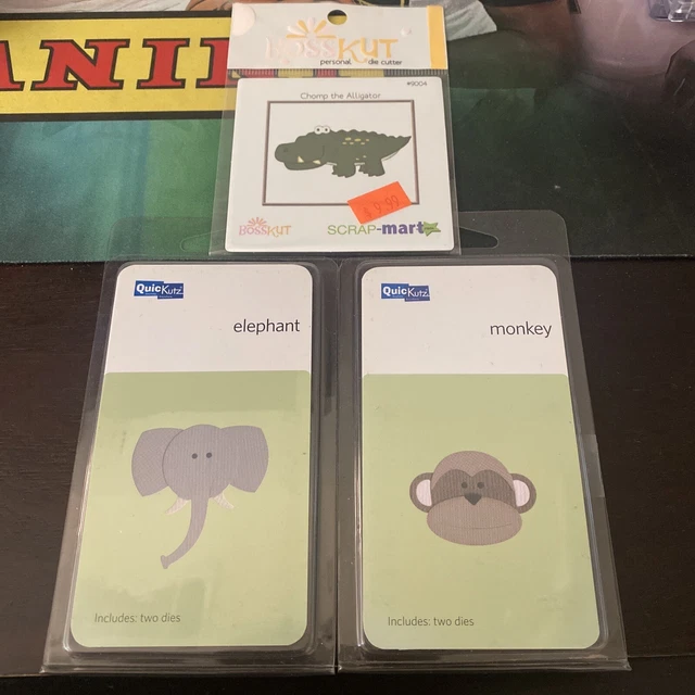 QUICKUTZ AND BOSSKUT Elephant Monkey And Alligator Dies New $19.99 ...