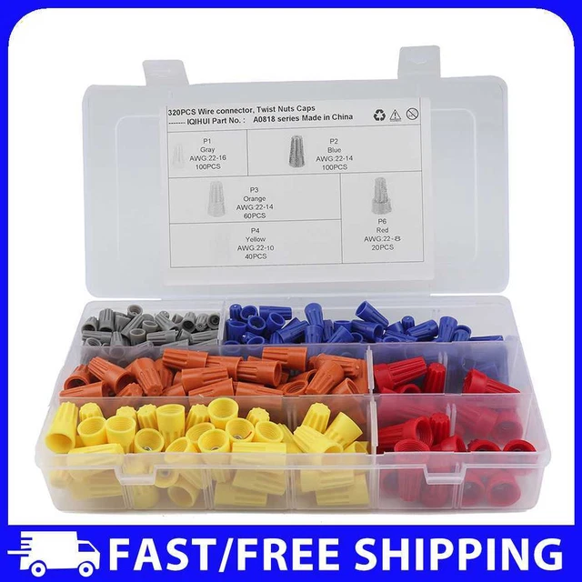 ELECTRICAL WIRE CONNECTOR Assortment Screw Termicals Twist Nuts Caps ...