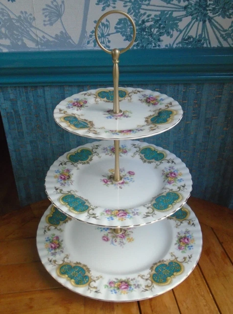ROYAL ALBERT BERKELEY 3 tier XL china Full size Hostess cake stand £35. ...