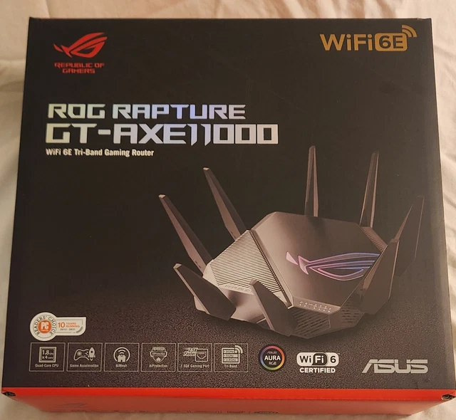 ASUS ROG RAPTURE GT-AXE11000 Wireless Tri-Band Gigabit Wi-Fi 6E Gaming ...