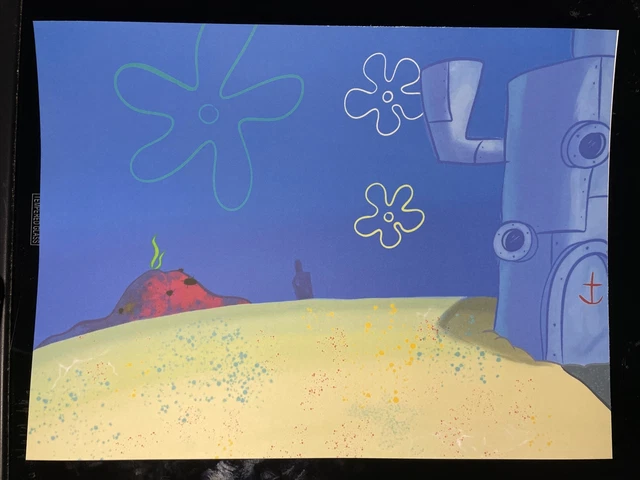 SPONGEBOB ANIMATION CEL Back ground Nickelodeon Cartoon Art Cels ...