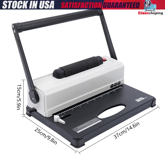 SPIRAL COIL BINDING Machine-Hole Punch 46-Holes Binder,w/Electric Coil ...