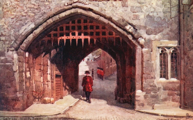 CARTOLINA VINTAGE GATEWAY Bloody Tower Of London Oilette Art Raphael ...