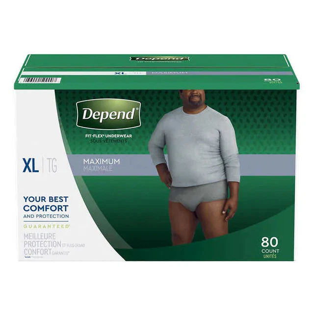 DEPEND FIT-FLEX INCONTINENCE Underwear for Men Maximum Absorb. Extra ...