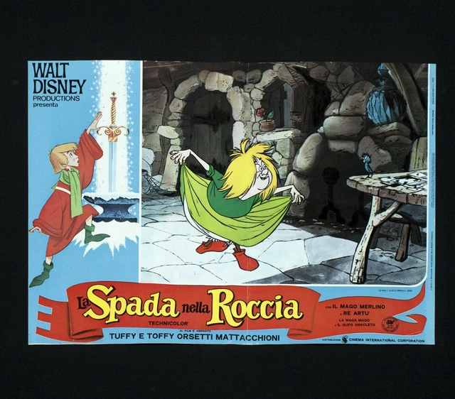 LA SPADA NELLA ROCCIA fotobusta poster Disney Sword in the Stone Maga ...