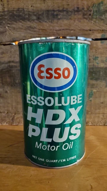 VINTAGE 70'S ERA ESSO Essolube HDX Plus Motor Oil Can One Quart Empty ...