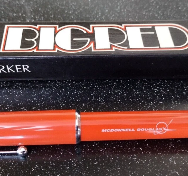 RARE NEW Vintage MCDONNELL DOUGLAS BIG RED PEN PARKER PENS ORANGE DC-10 ...