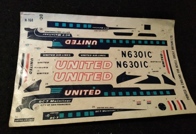 REVELL DECALS 1/122 Douglas DC-7 United Airlines H-168 £0.99 - PicClick UK
