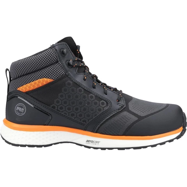 TIMBERLAND PRO REAXION Mid Composite Safety Boot Black/Orang £150.44 ...
