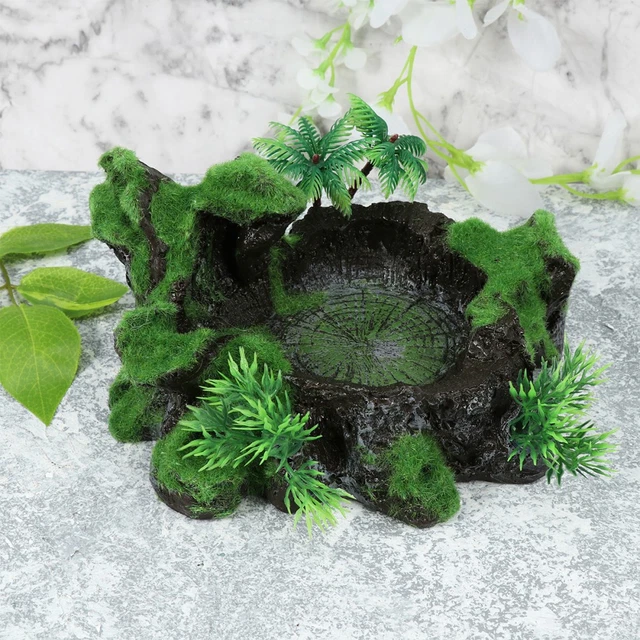 SIMULATED FLOCKING TREE Decoration Resin Feeding Tool Aquarium Plate ...