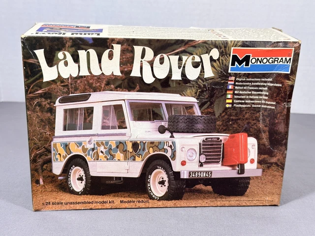 VINTAGE 1:24 SCALE Monogram LAND ROVER Model Kit BOX ONLY dated 1981 ...