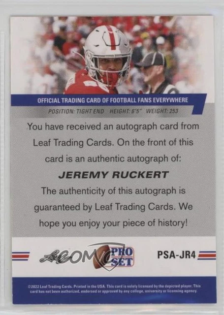 2022 LEAF PRO Set Draft Auto Jeremy Ruckert #PSA-JR4 Rookie Auto RC $6. ...