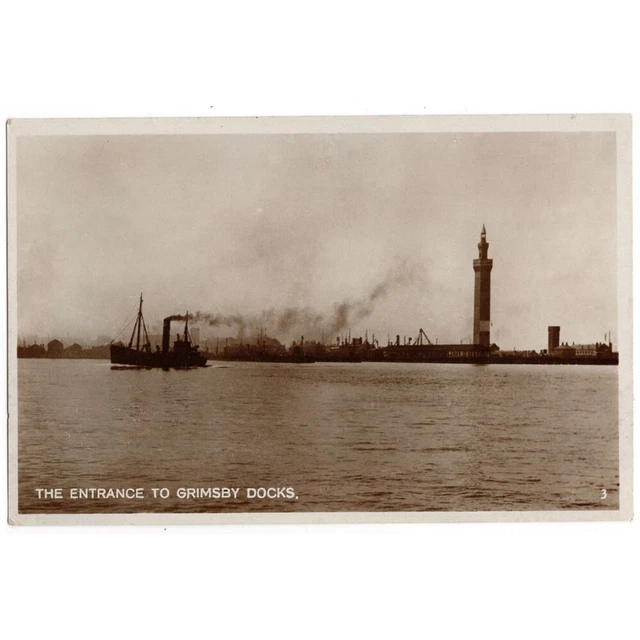 GRIMSBY LINCOLNSHIRE, ENTRANCE to the Docks RP Postcard, Postmarked ...