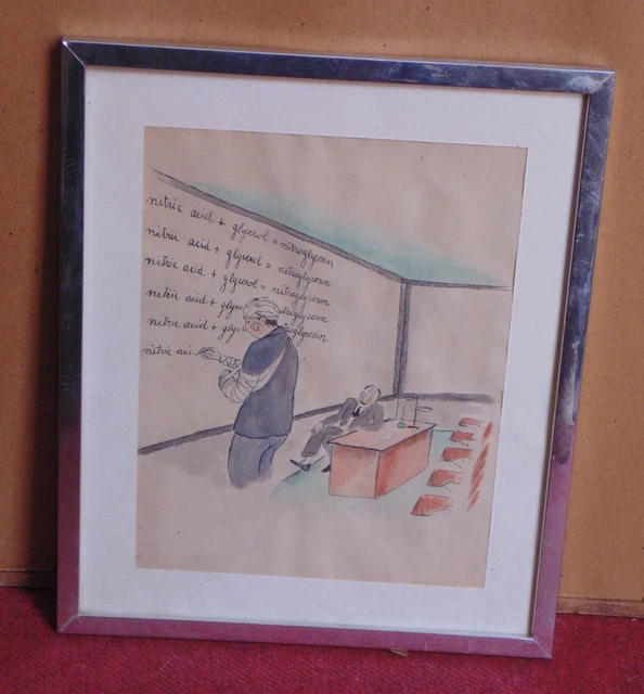 MAGNIFIQUE ANCIEN RARE dessin HUMORISTIQUE aquarelle signé ricardo ...
