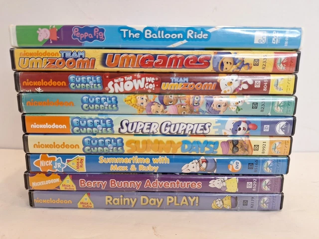 DVD LOT 9 NICKELODEON NICK JR Max & Ruby Bubble Guppies Umuzoomi Peppa ...