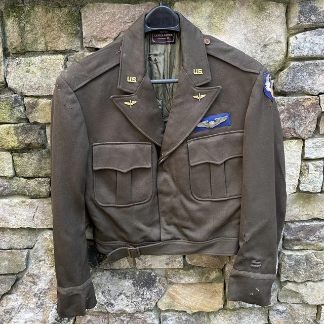 ORIGINAL WWII WW2 US 9th AAF Army Air Corps Officer Ike Jacket Sterling ...