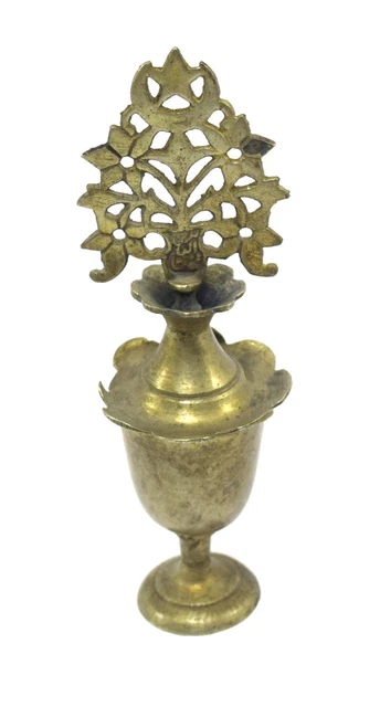 VINTAGE BRASS HAND-CRAFTED Indian Islamic Surma Dani / Eyeliner Pot ...