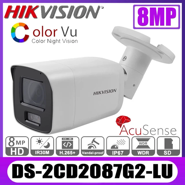 HIKVISION DS-2CD2087G2-LU 8MP 4K ColorVU 24/7 Color Acusense PoE Audio ...