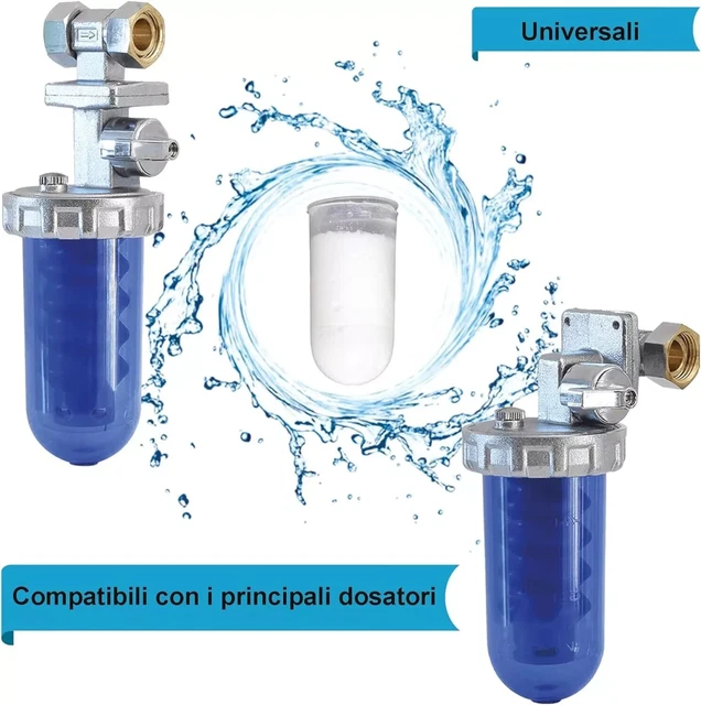 DOSATORE POLIFOSFATI FILTRO Anticalcare per Caldaia SalvaCaldaia Acqua SQUADRO EUR 17,30 ...