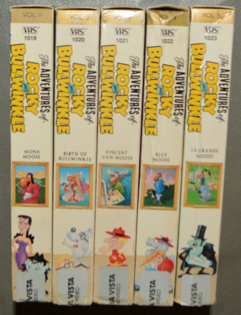 5 VHS LOT - The Adventures of Rocky and Bullwinkle - Mona Moose, Birth ...
