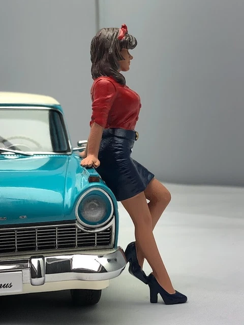 PIN UP MÄDCHEN Betsy Harz Modell Auto Figur Display 1/18 American ...