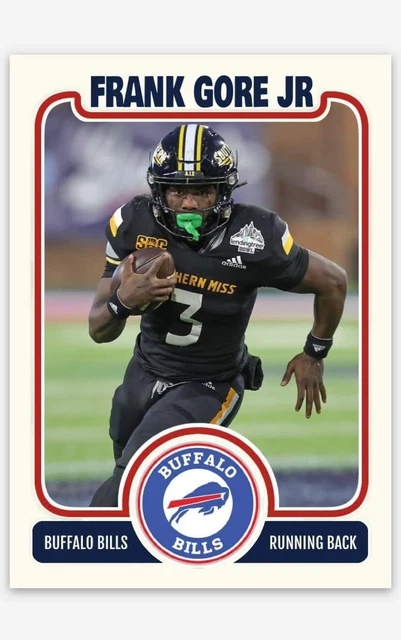 CARTA CALCIO PERSONALIZZATA Frank Gore Jr Buffalo Bills ACEO! Draft 2024 NFL! EUR 10,71 ...