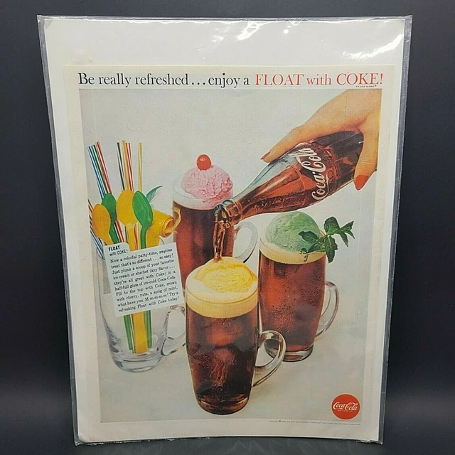 VINTAGE COCA-COLA AD Be Really Refreshed Enjoy A Float With Coke 1960 £ ...