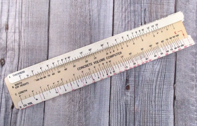 VINTAGE CONCRETE VOLUME Computer Slider Ruler Advertising Dacotah ...