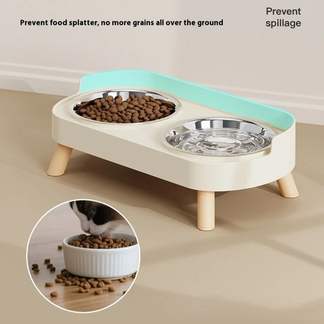 PET FEEDING STATION With Double Bowl Splash Proof Feature Bright Color ...