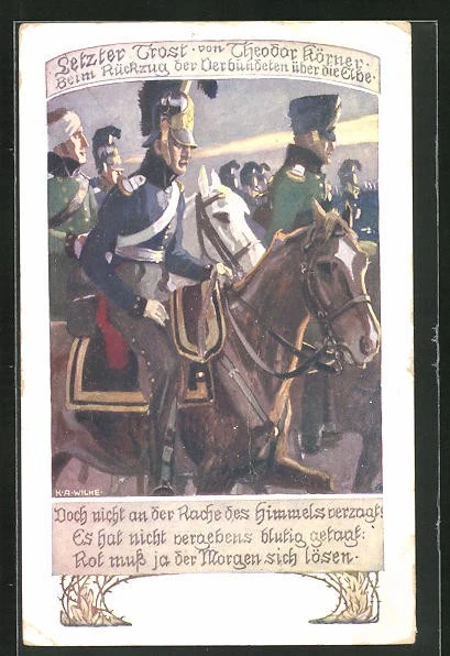 KÜNSTLER-AK KARL ALEX Wilke: Letzter Trost, Kavallerie am Morgen 1913 EUR 3,00 - PicClick DE