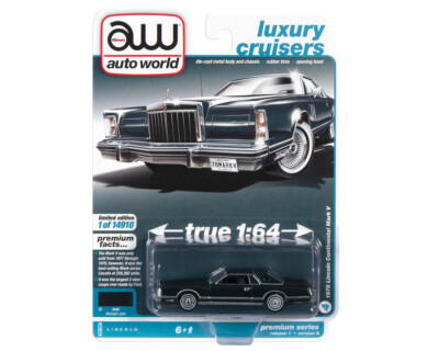 AUTO WORLD 1978 Lincoln Continental Mark V Midnight Jade 1/64 Diecast ...