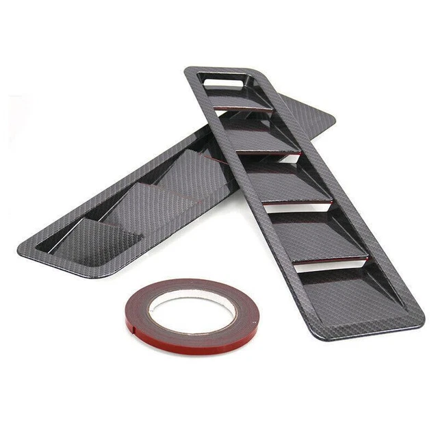 CAR CARBON FIBER Hood Vent Intake Louver Air Flow Vent Cover Scoop ...