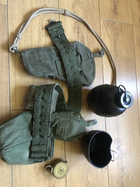 BRITISH ARMY 58 pattern webbing Holster Compass Water Bottle £60.00 ...