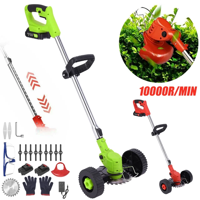 CORDLESS ELECTRIC STRIMMER Grass Trimmer Weed Cutter Garden Edger +2 Battery 21V £25.99 ...