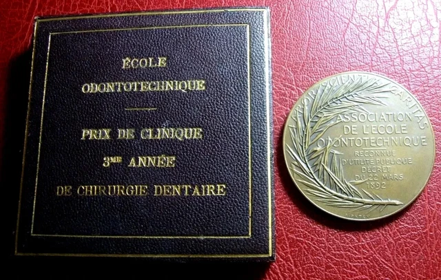 MÉDAILLE PRIX DE chirurgie dentaire de l'école d'odontotechnique 1922 ...