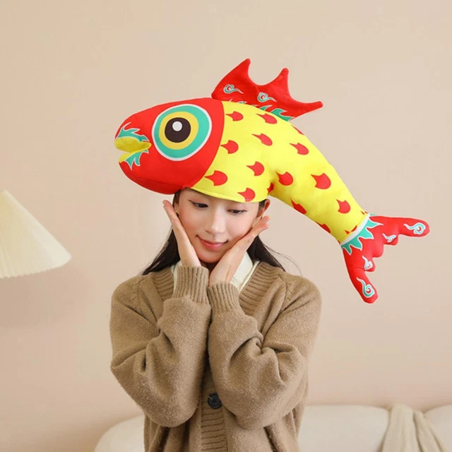 ANIMAL COSTUME HAT Cartoon Selfie Fish Headgear for Fancy Dress Cold ...