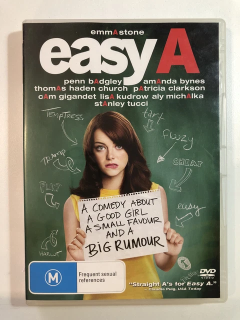 EASY A (DVD 2010) Region 4 Comedy,Drama,Romance, Emma Stone, Amanda ...