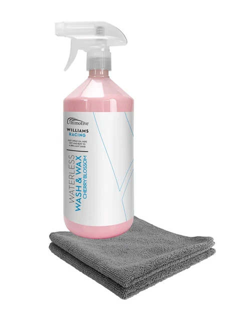 WILLIAMS WATERLESS WASH and Wax 1L + 2 Microfibre Cherry Fragrance £9. ...