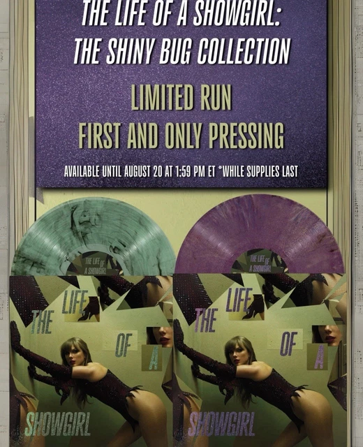 TAYLOR SWIFT LIFE of a Showgirl Shiny Bug Violet + Wintergreen Vinyl ...