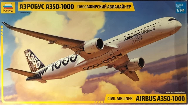 ZVEZDA 1:144 AIRBUS A350-1000 Airliner Model Kit #7020 *IN UNOPENED BOX ...