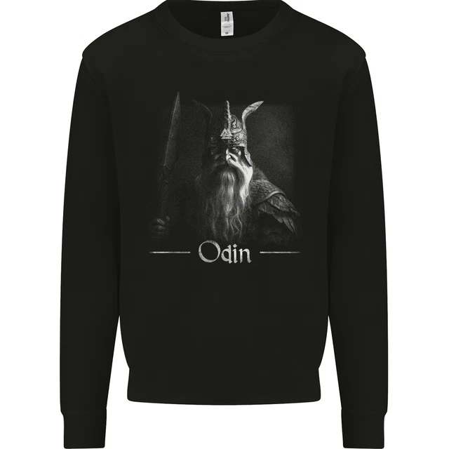 ODIN WITH VALKNUT Symbol Viking Norse Warrior Mens Sweatshirt Jumper ...