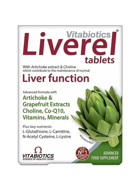 VITABIOTICS LIVEREL 60 Tablets Maintain Liver Function Artichoke Exp 08 ...