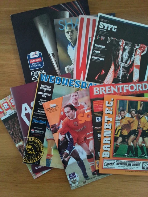 FOOTBALL PROGRAMMES Inc Premiership, FA Cup Carling Cup Johnstones ...