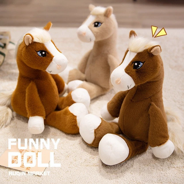 PLUSH HORSE TOY With Realistic Sitting Pose For Kids And Collectors $19 ...