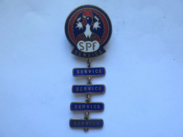 WORLD WAR II SPF SCHOOLS PATRIOTIC FUND c1940 ENAMEL BADGE & 4 SERVICE ...